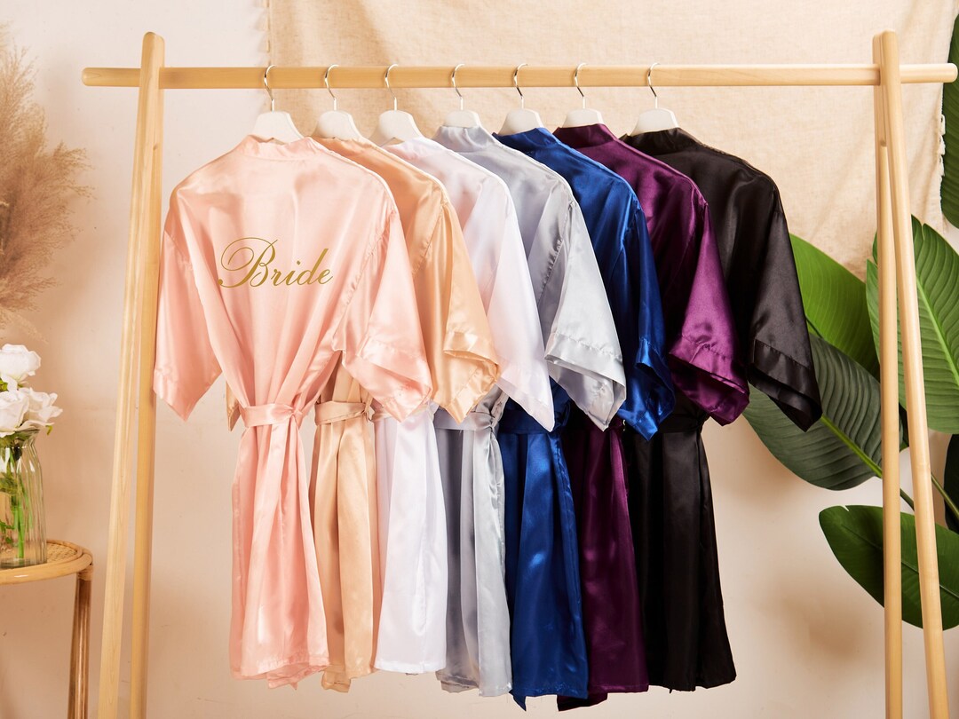 Personalized Bridesmaid Robes, Silk Wedding Robes, Bridal Party Robes ...
