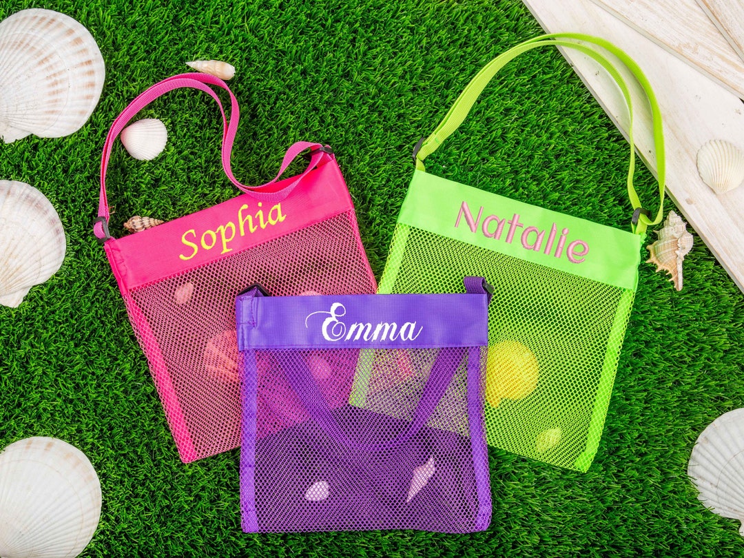 Personalized Seashell Mesh Bag,sea Shell Bags,beach Shell Bags ...