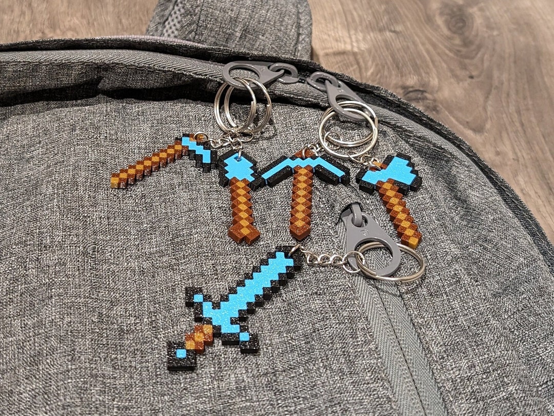 Minecraft Keychains - Designed and 3D Printed for Gaming Enthusiasts - Etsy