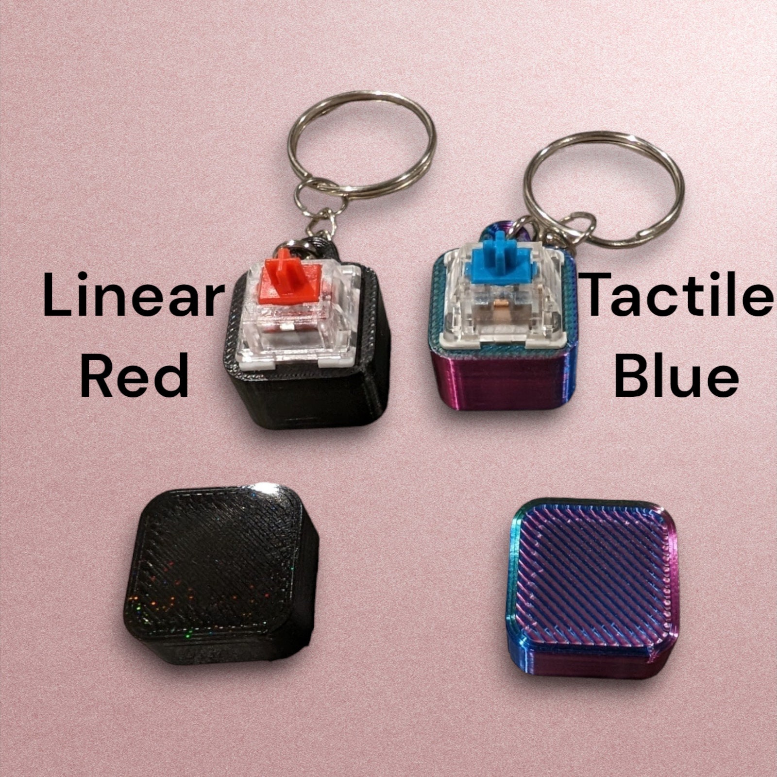 Keyboard Keycap Fidget Toy Keychain - Customizable Colors, Linear or ...