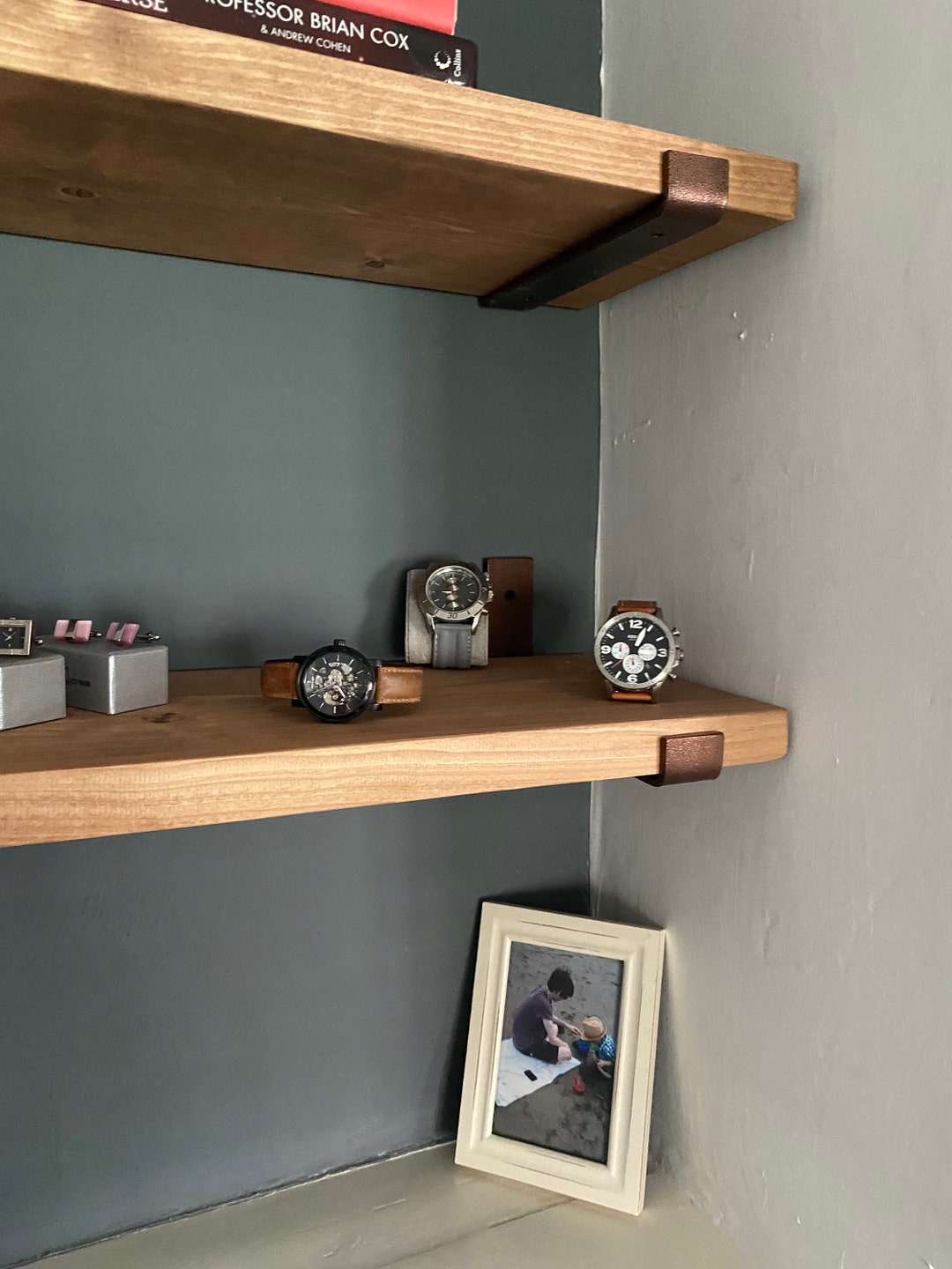 Handmade Wood Shelf From Reclaimed Scaffold Board With Copper Colour ...