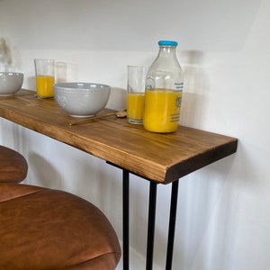 Wooden Breakfast Bar With Two Hairpin Legs, Scaffold Board, Kitchen ...