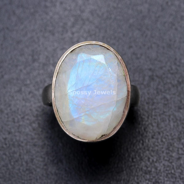 Large Moonstone Ring - Etsy