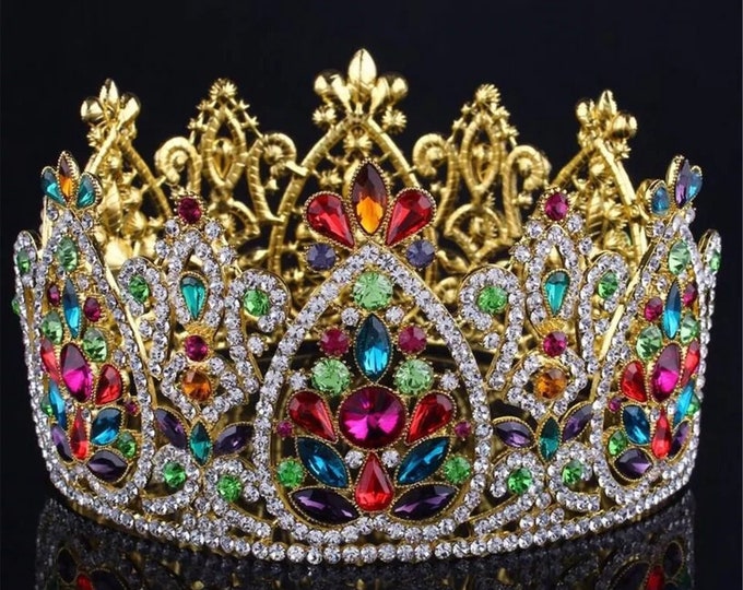 Rainbow Crown Gem Crown Colouful Queen Rave Festival Mermaid Crown - Etsy