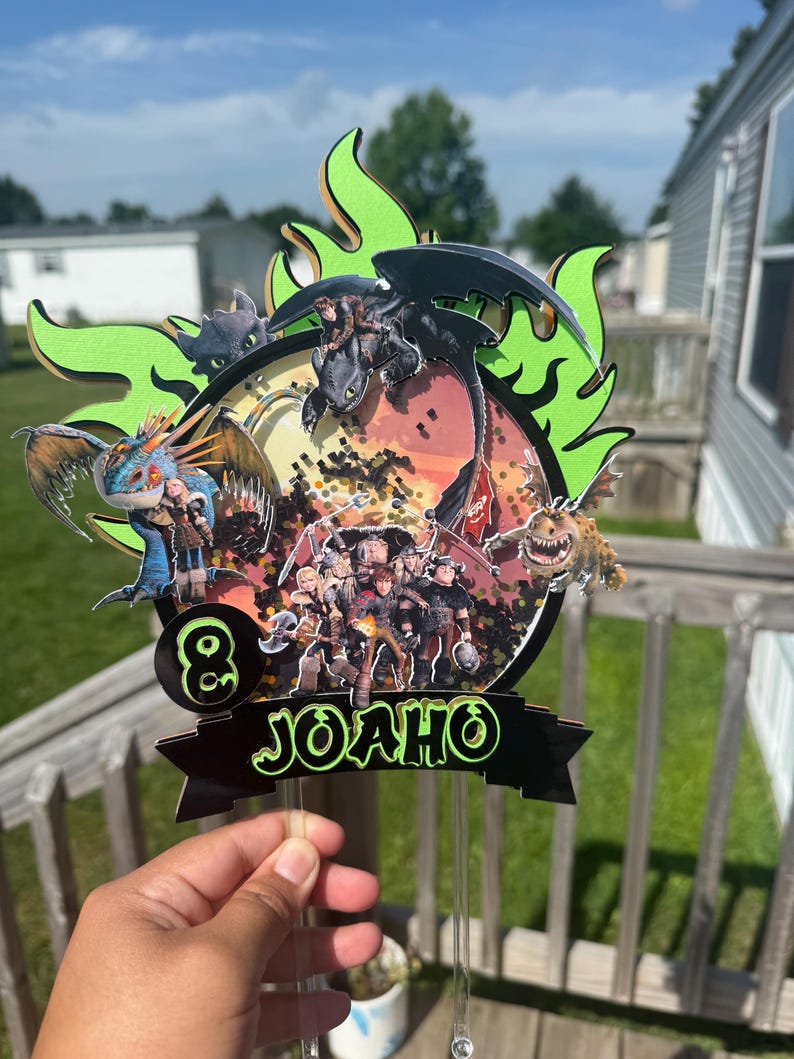 How to Train Your Dragon Cake Topper, Toothless, Personalized Birthday ...