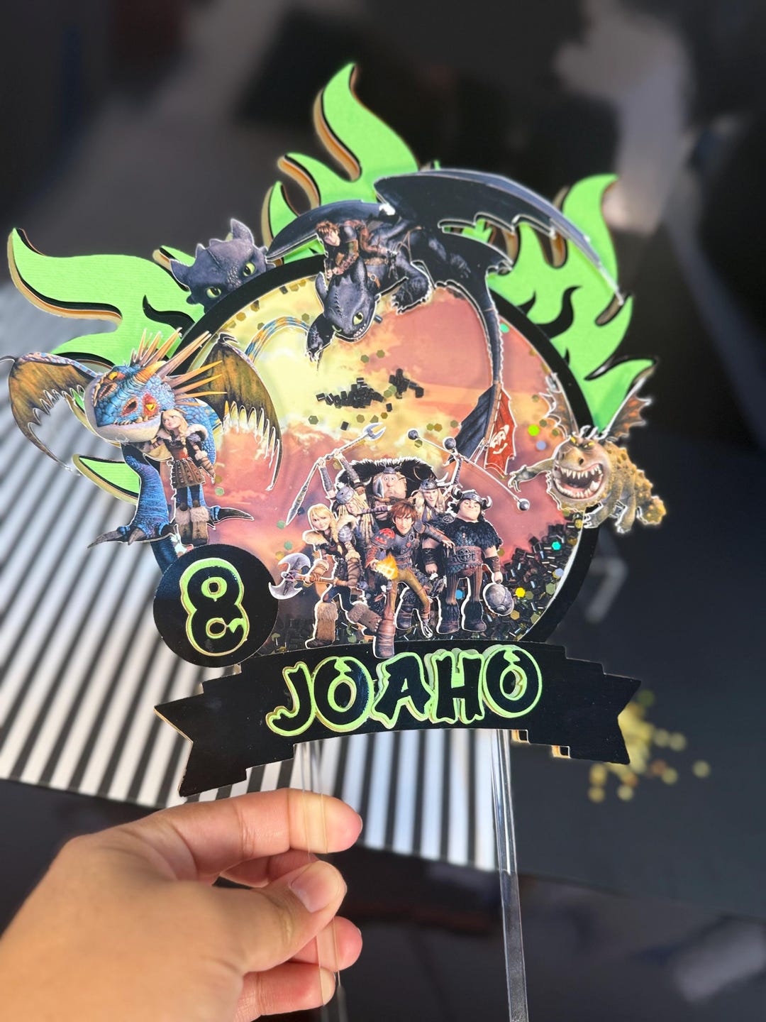 How to Train Your Dragon Cake Topper, Toothless, Personalized Birthday ...
