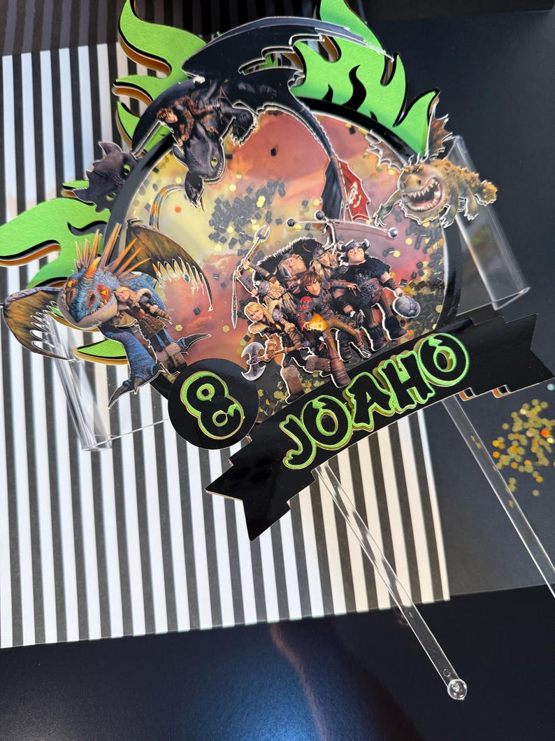 Cake Topper How to Train Your Dragon 2, Chimuelo Topper, Toothless ...