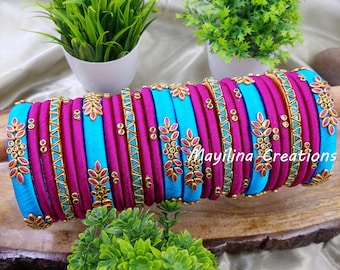 Silk Thread Budget Friendly Bangles for Wedding and Return - Etsy