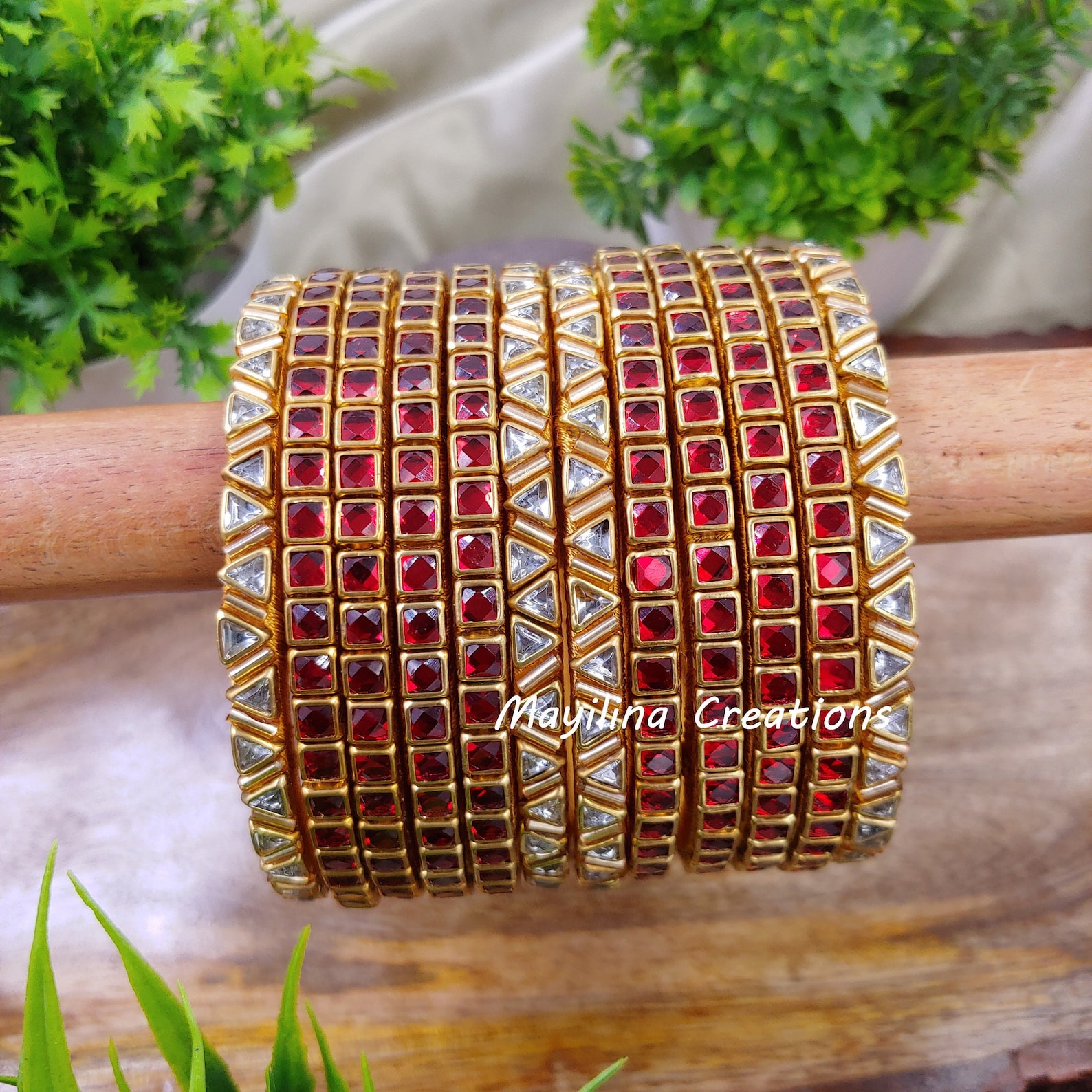 Gold and White Kundan Silk Thread Indian Banglesset of 12 for Women - Etsy