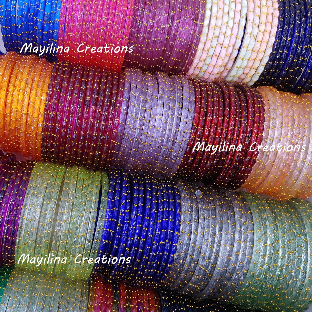 Raindrop Glass Bangles (12 Bangles) - Etsy