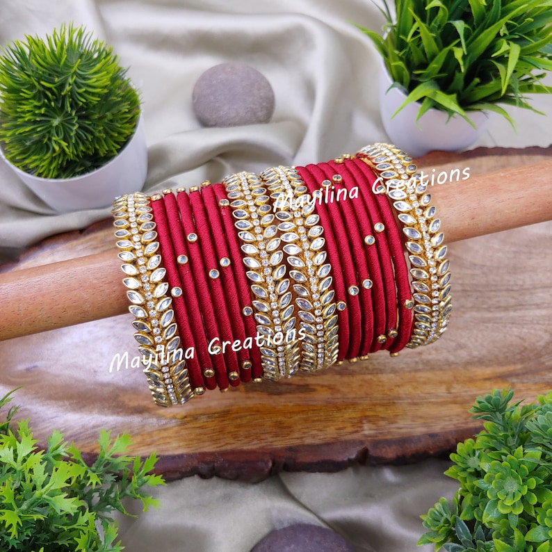Silk Thread Bangles for Wedding | Pink Bangles | Thread Bangles for ...