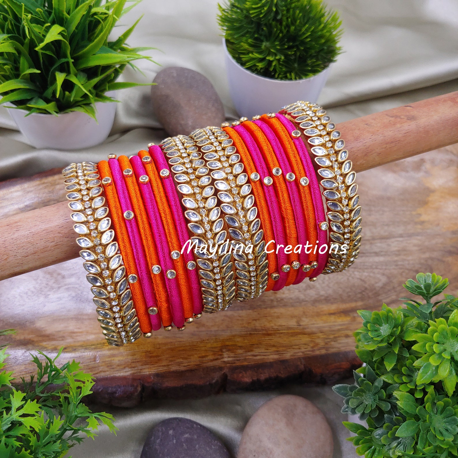 Silk Thread Bangles for Wedding Pink Bangles Thread Bangles for Women ...