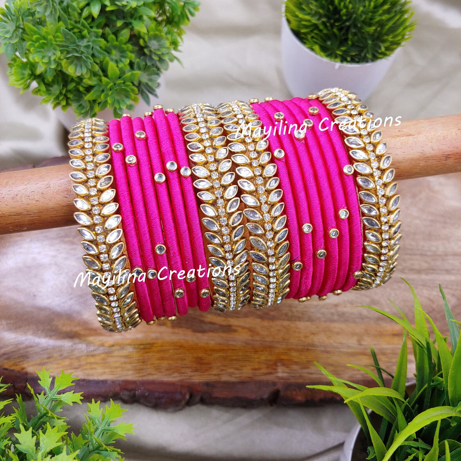 Silk Thread Bangles for Wedding | Pink Bangles | Thread Bangles for ...