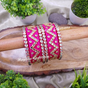 Pink Silk Thread Budget Friendly Bangles for Wedding and Return Gifts ...