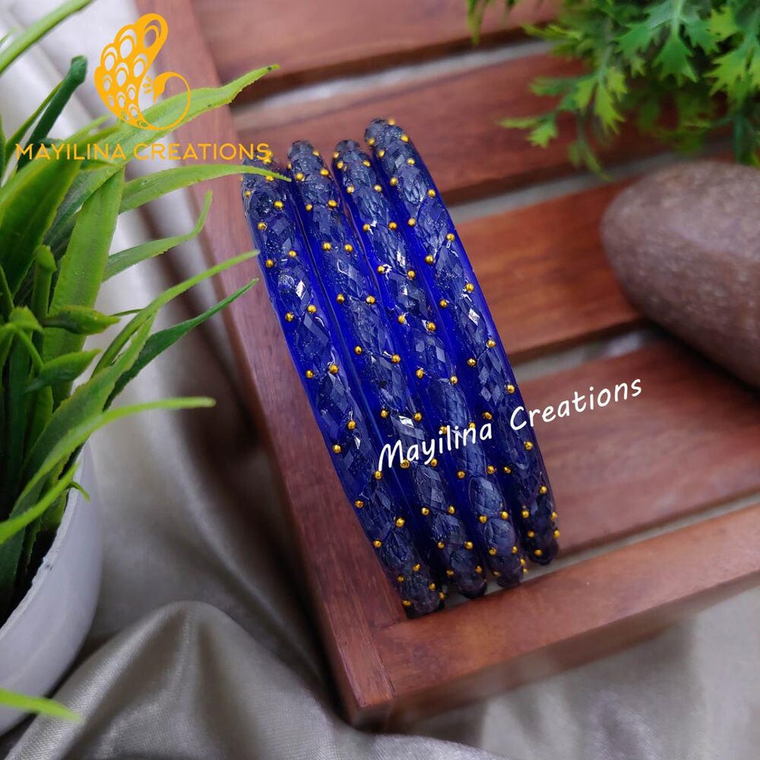 Raindrop Glass Kada Bangles - Set of 4 Bangles - Etsy