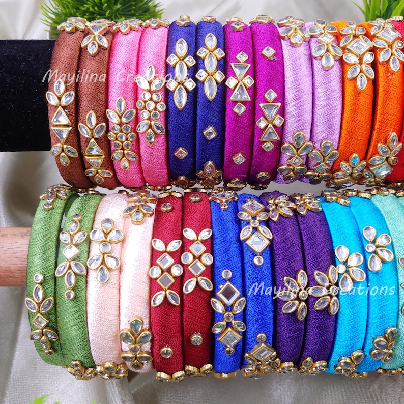 Multicolor Silk Thread Bangles(set of 2 to 20 Bangles) Return Gifts for ...