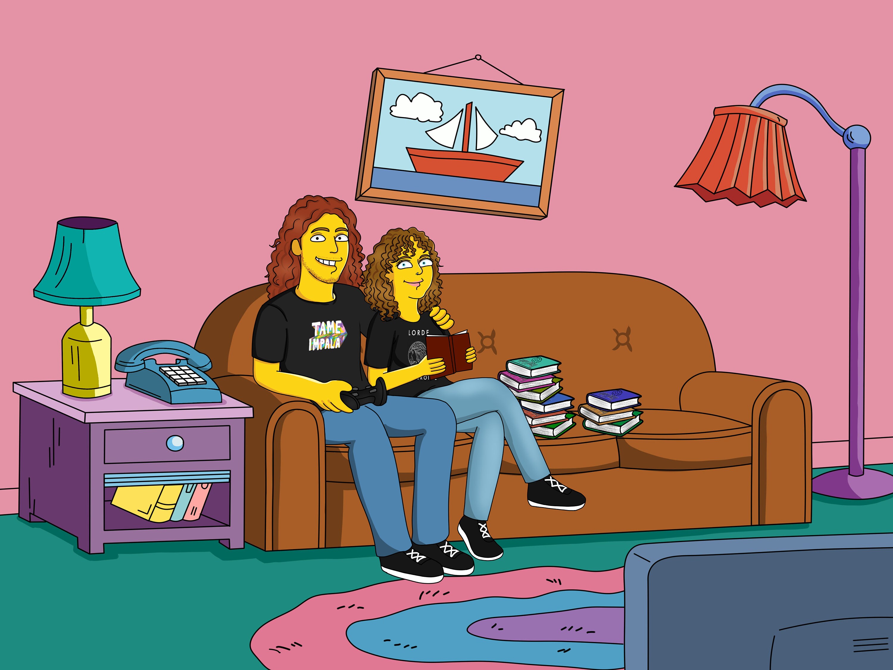 The Simpsons Custom Portrait | Personalized the Simpsons Family/couple ...