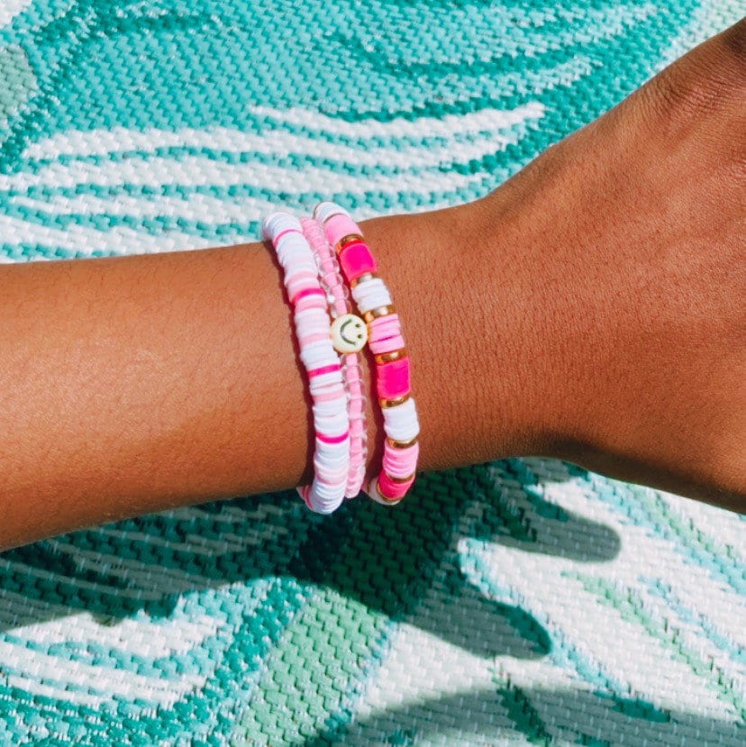 Preppy Bracelet Stack the Preppy Smiles Stack Pink - Etsy