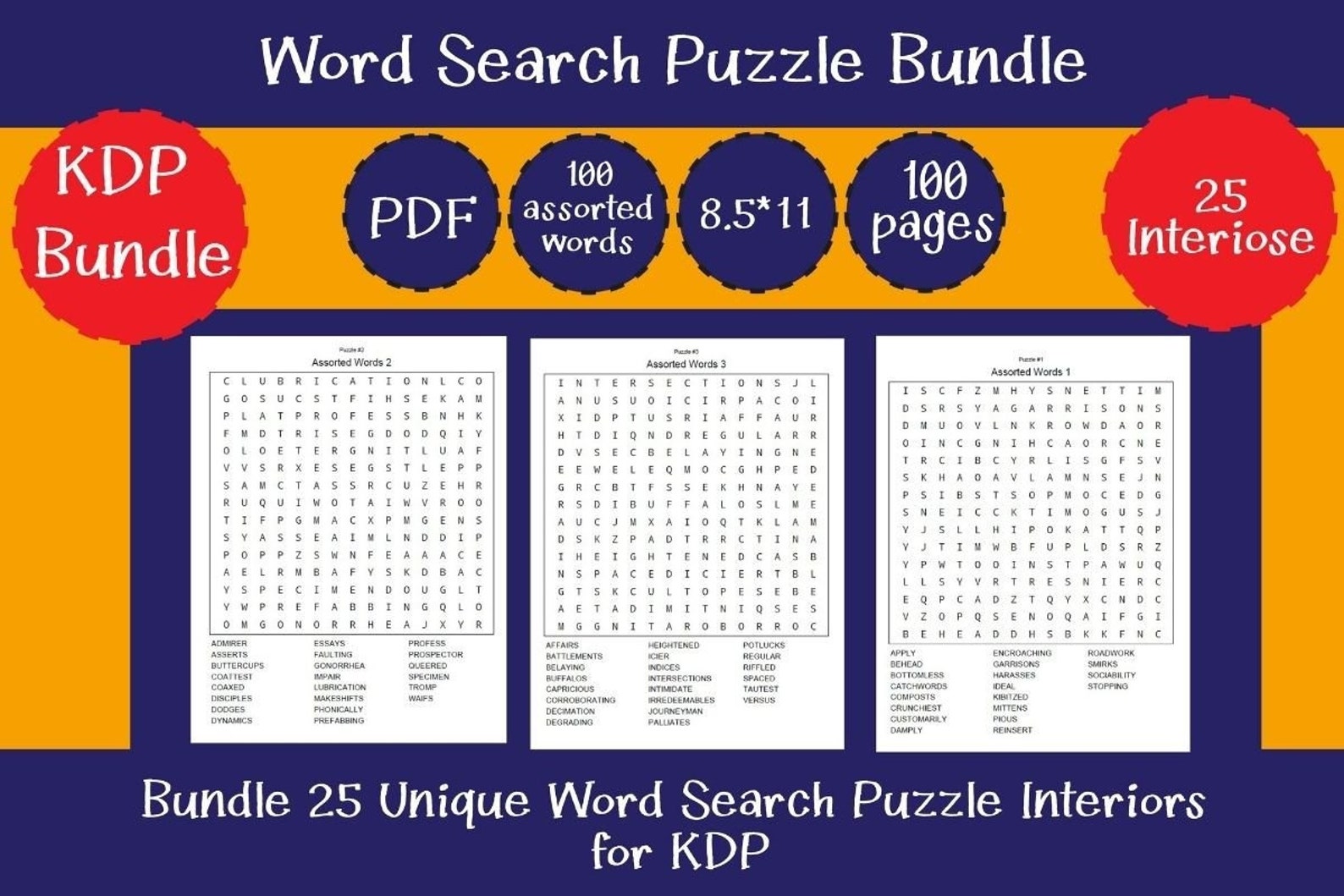Mega Word Search KDP Interior Printable Books Pack Ready to - Etsy