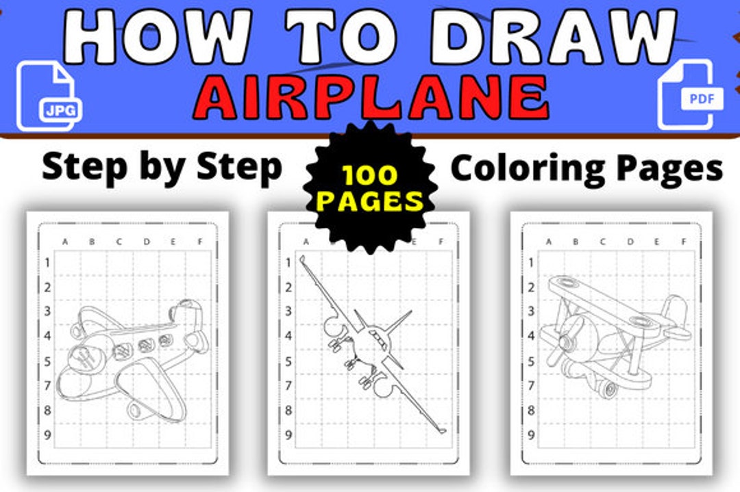 102 PRINTABLE PAGES How To Draw Airplanes KDP Activity Book Etsy 102 PRINTABLE PAGES How To Draw Airplanes KDP Activity Book Etsy