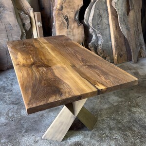 Solid Walnut Wood Dining Table, Walnut Wooden Table, Kitchen Table ...