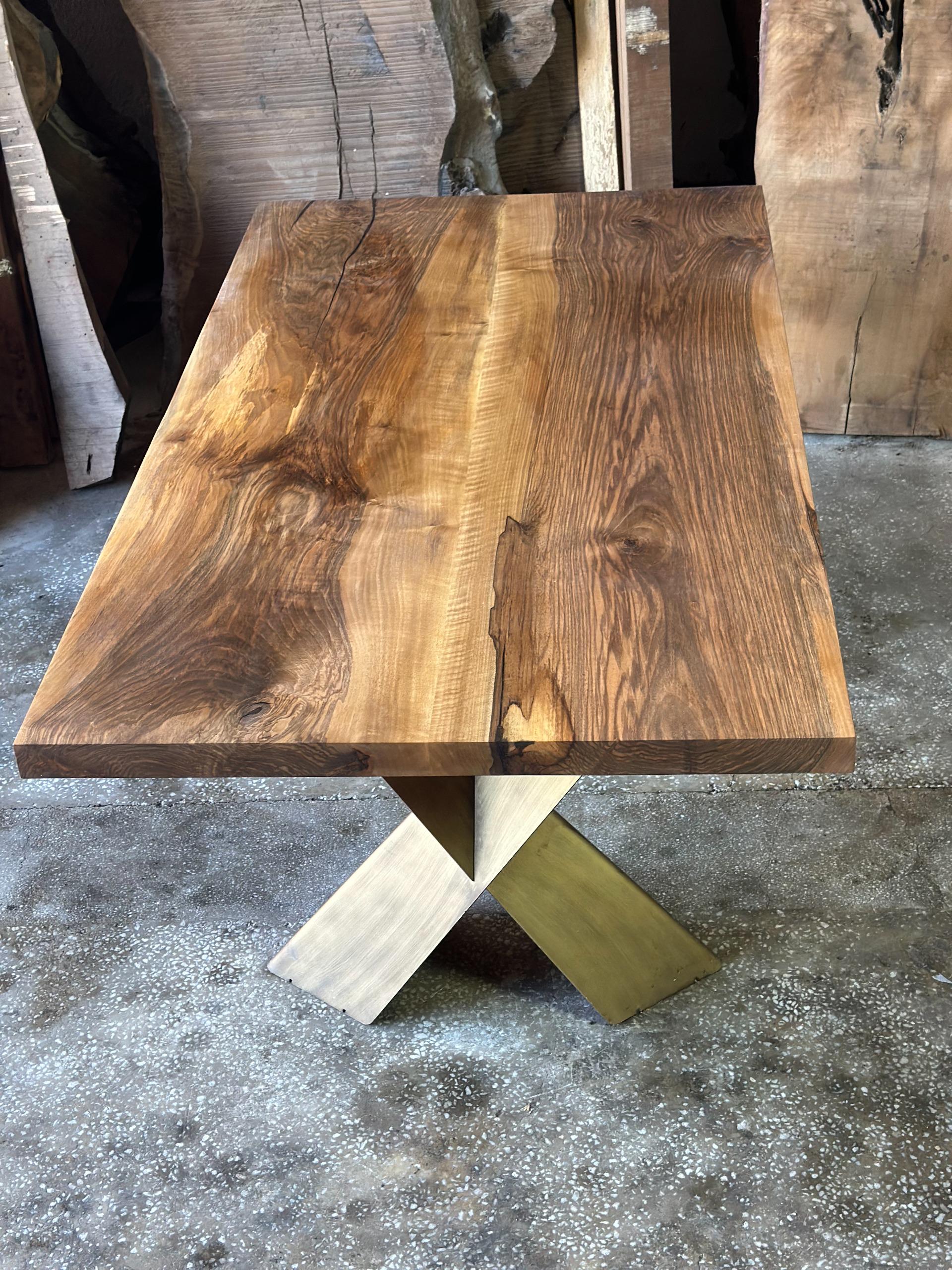 Solid Walnut Wood Dining Table, Walnut Wooden Table, Kitchen Table ...