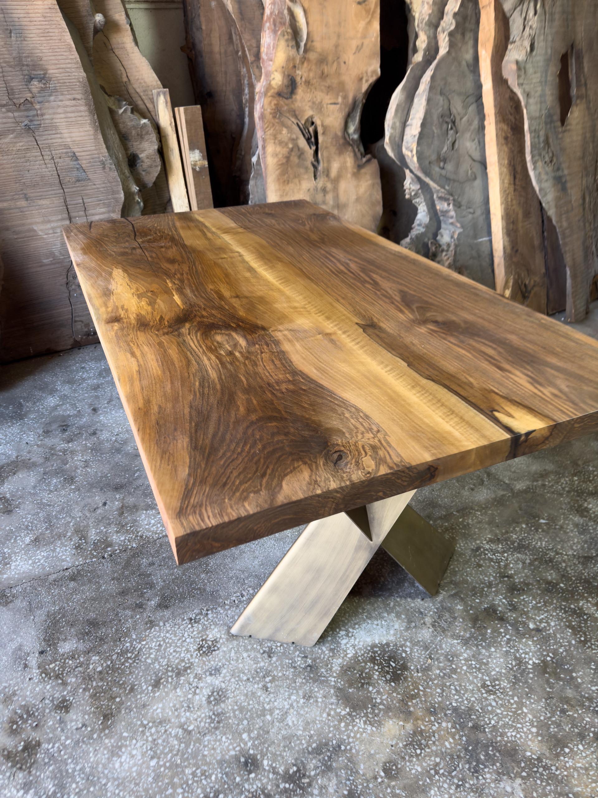 Solid Walnut Wood Dining Table, Walnut Wooden Table, Kitchen Table ...