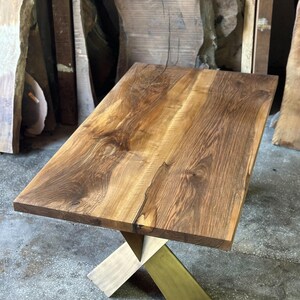Solid Walnut Wood Dining Table, Walnut Wooden Table, Kitchen Table ...