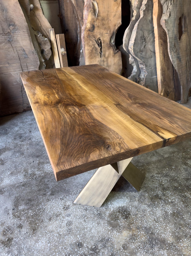 Solid Walnut Wood Dining Table, Walnut Wooden Table, Kitchen Table ...