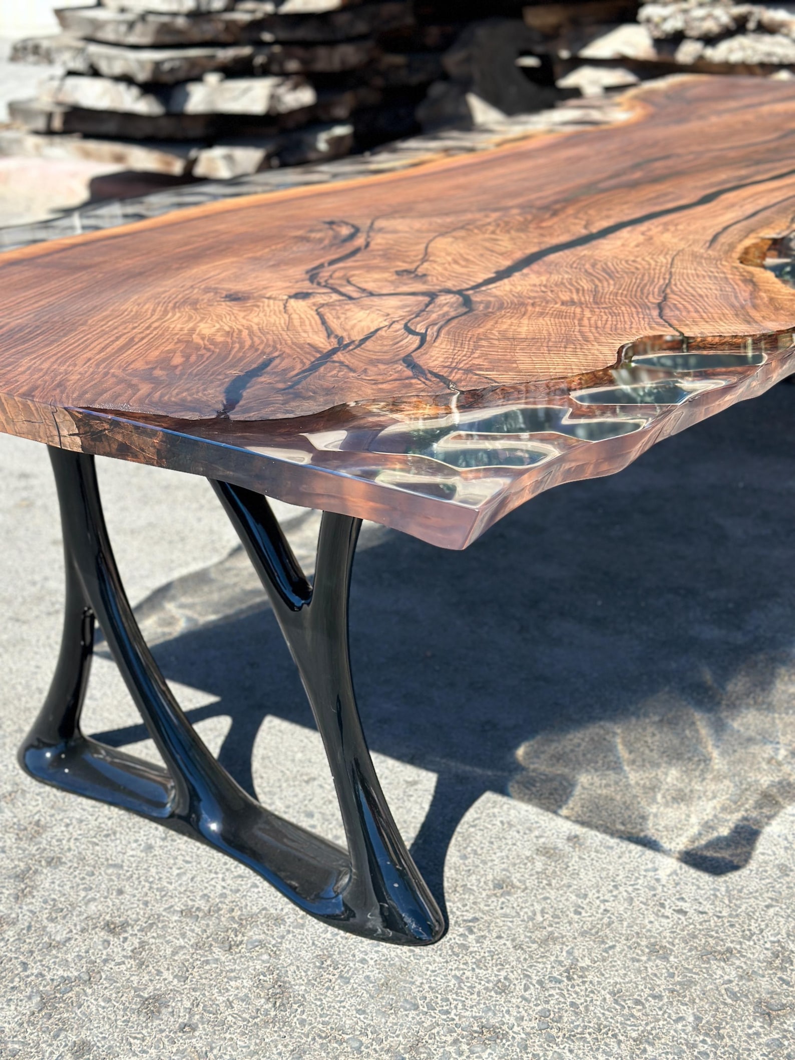 Made to Order Big Epoxy Conferance Table, One Piece Walnut Resin Table, Epoxy Dining Table ...