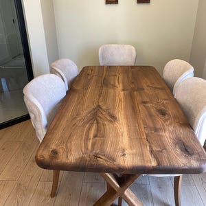 Walnut Wood Dining Table, Living Room Table, Modern Kitchen Dining ...
