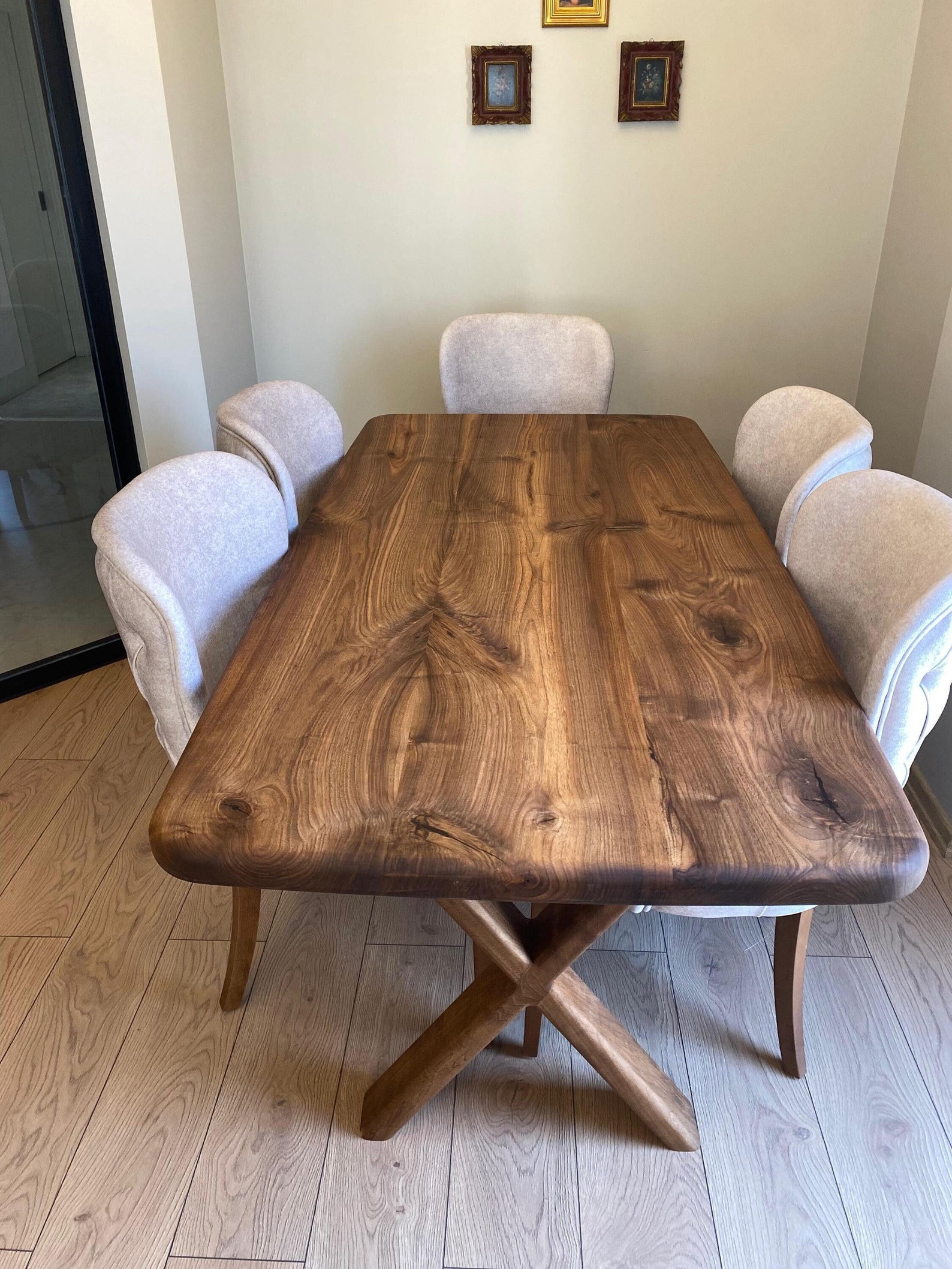Walnut Wood Dining Table, Living Room Table, Modern Kitchen Dining ...