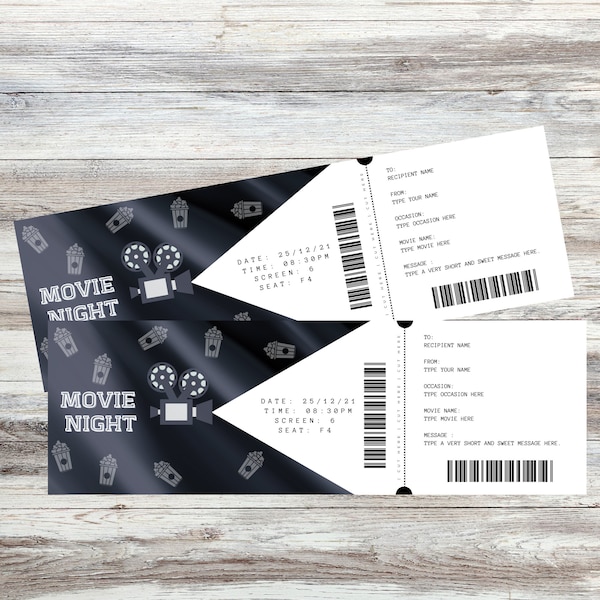 Diy Movie Ticket - Etsy