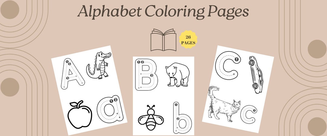 Printable Alphabet Coloring Pages for Kids, Learning Letters Sheets for ...