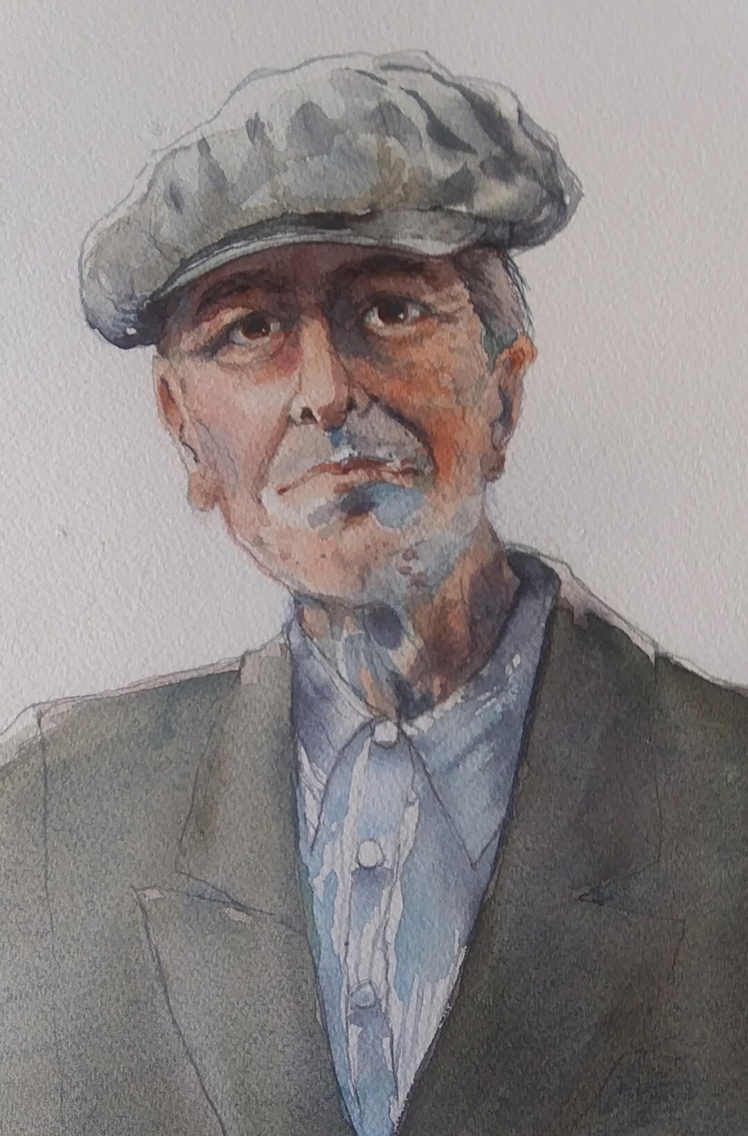 ORIGINAL Leonard Cohen Watercolor - Le Vieux Troubadour (the Old Poet ...