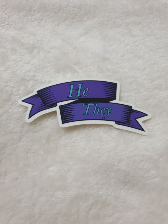 He/they Pronouns Sticker - Etsy