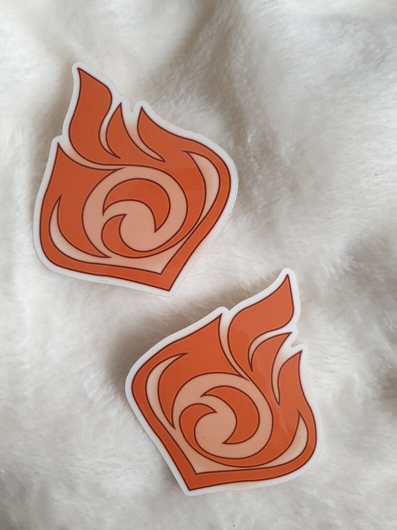 Genshin Impact Vision Emblem Sticker Geo Pyro - Etsy