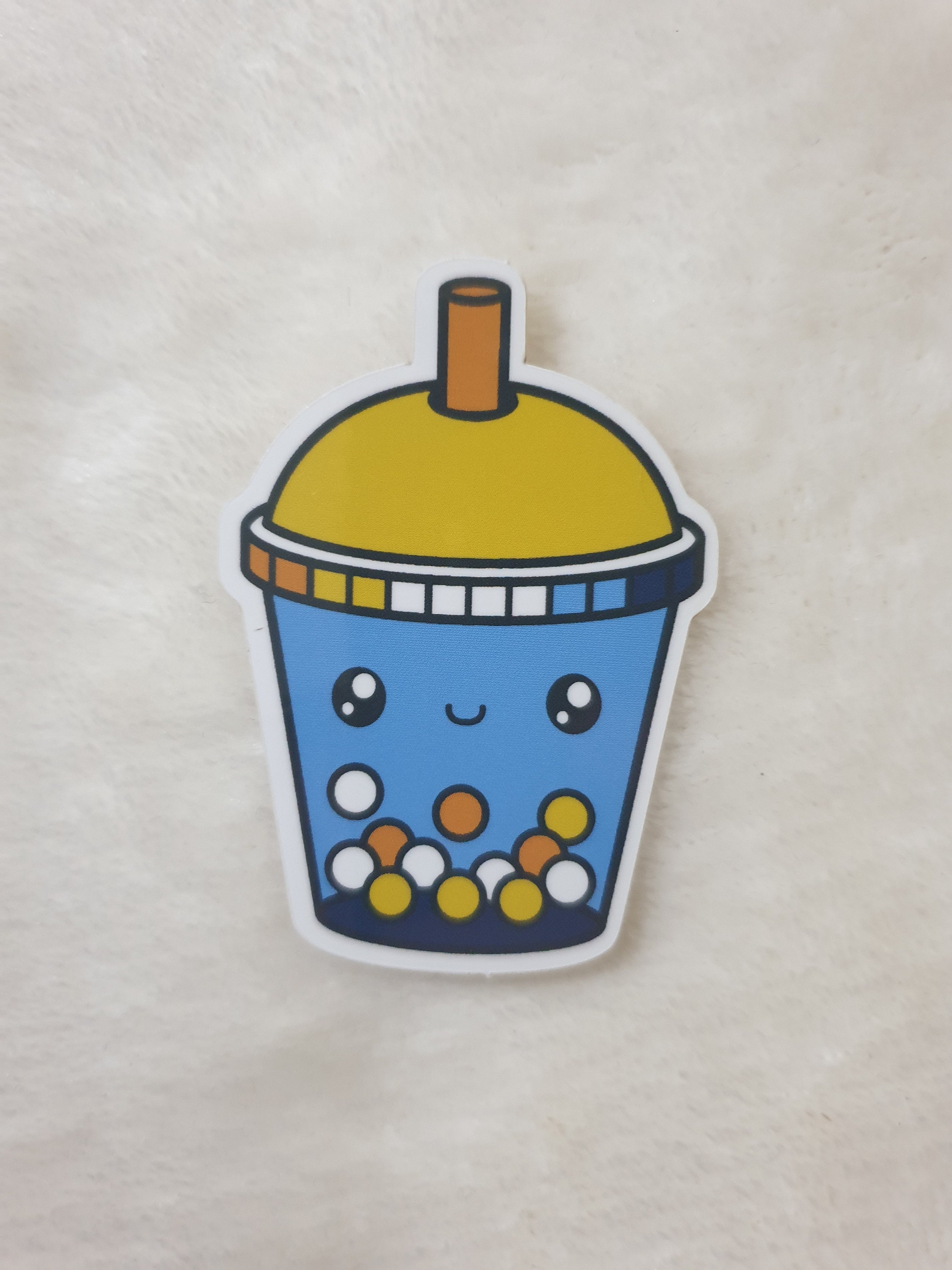 Beach Party Round Top Boba Tea Cup Sticker - Etsy