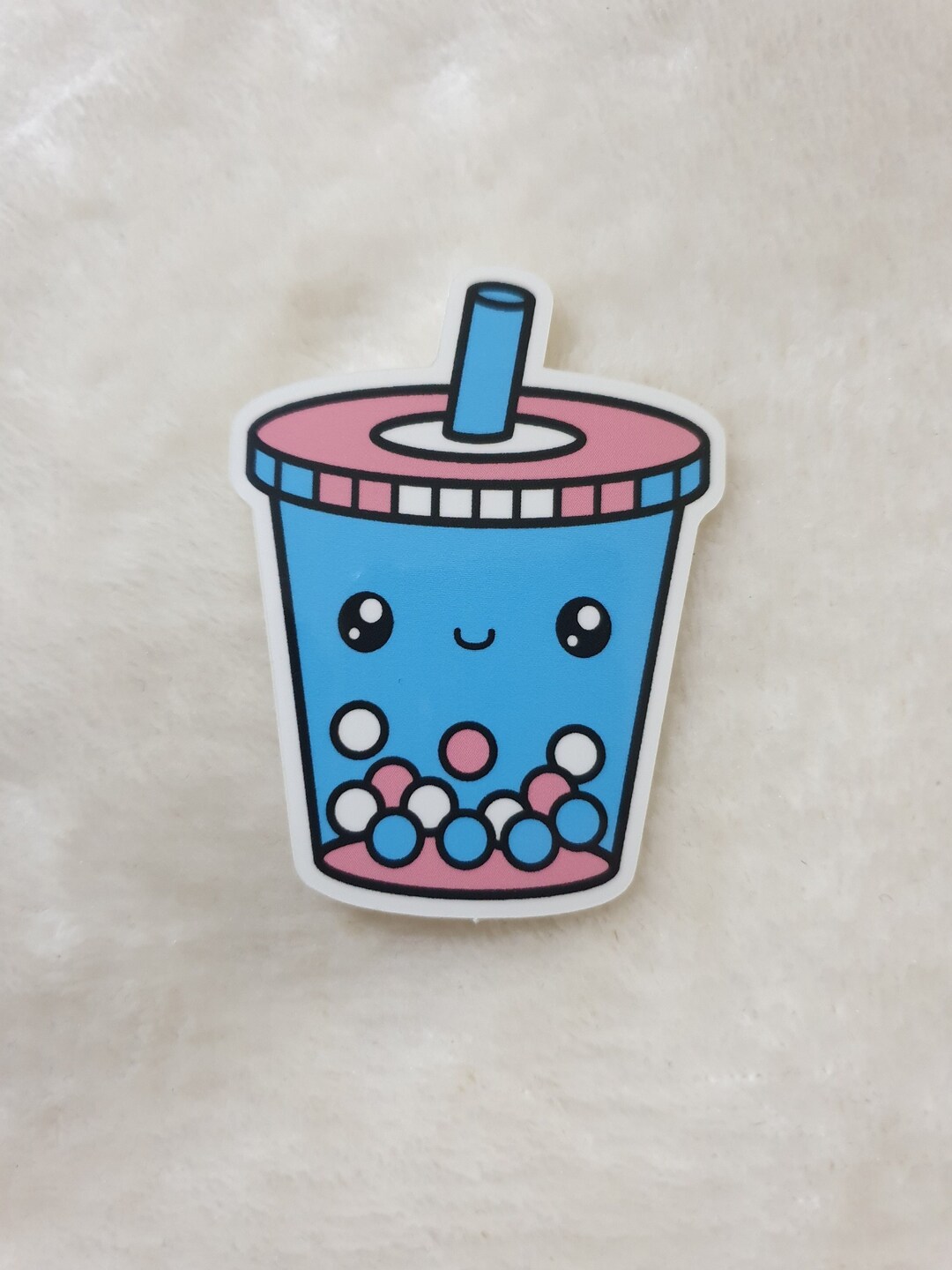 Cotton Candy Flat Top Boba Tea Cup Sticker - Etsy