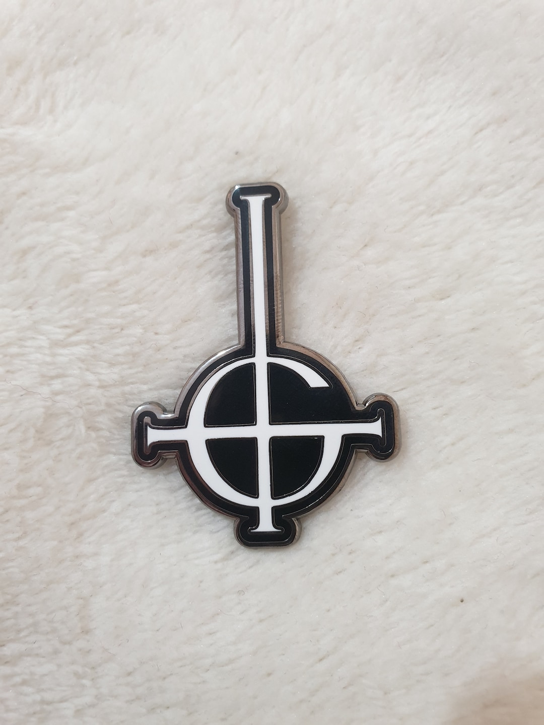Ghost Band Crucifix Pin - Etsy