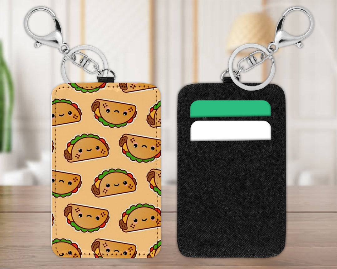 Taco Keychain Wallet, Taco Card Holder, Taco ID Badge, Keyring ...