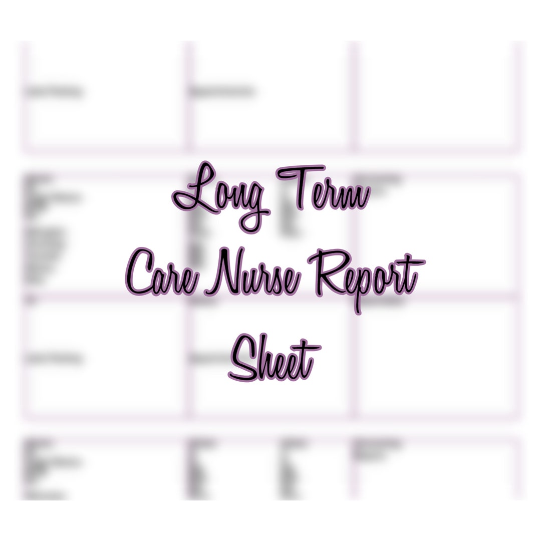 Long Term Care SNF Nurse Report Sheet Brain Sheet LPN RN - Etsy