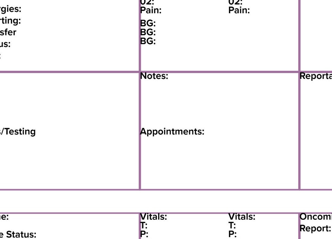 Long Term Care SNF Nurse Report Sheet Brain Sheet LPN RN - Etsy