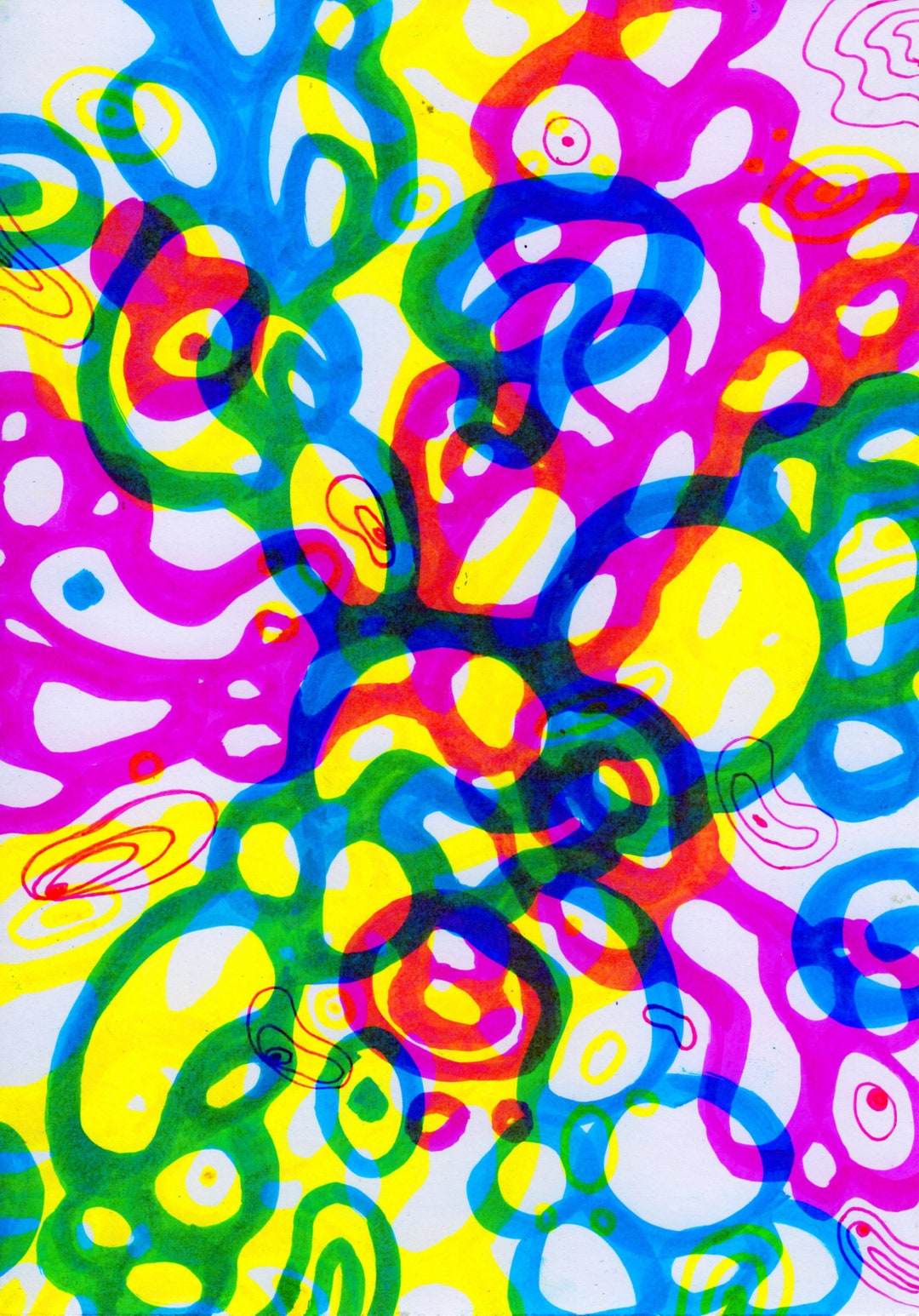 Abstract Optical Illusion, Optical Illusion Waves, Original Painting ...