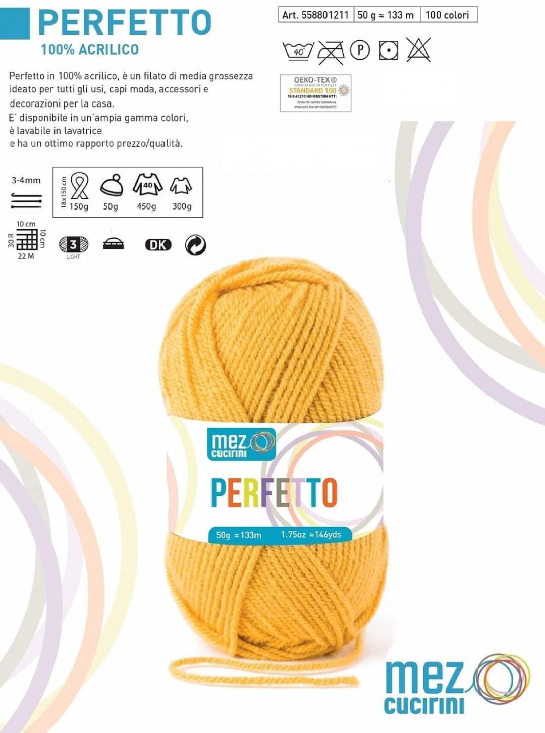 1 pelote de laine Perfetto de chez MEZ 133 m. 100% acrylique 100 ...