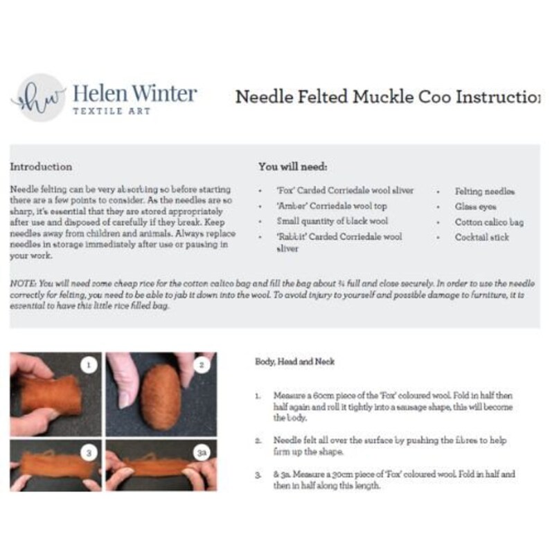 Needle Felted Highland Cow (muckle Coo) PDF Downloadable Instructions ...