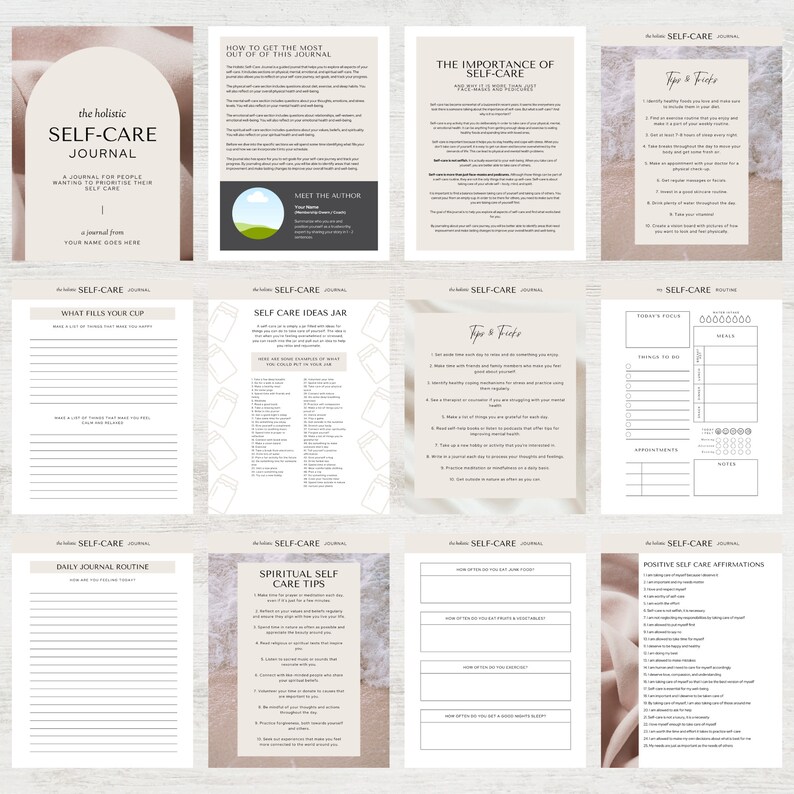 Holistic Self-care Journal Template | Daily Self-care & Wellness Diary ...