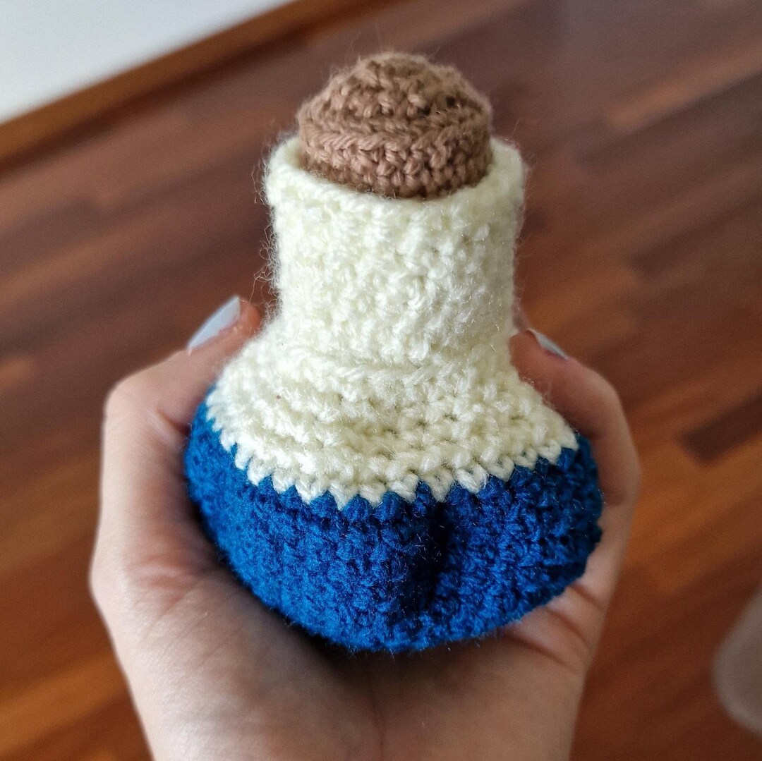 Crochet DND Dice Bag in Potion Design Blue and Round - Etsy