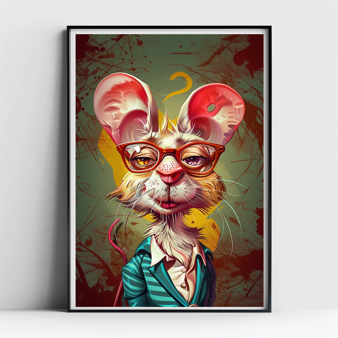 WOODEN PUZZLE Caricature Mug Shot Puzzle of a Dandy Mouse 1 Free Poster ...
