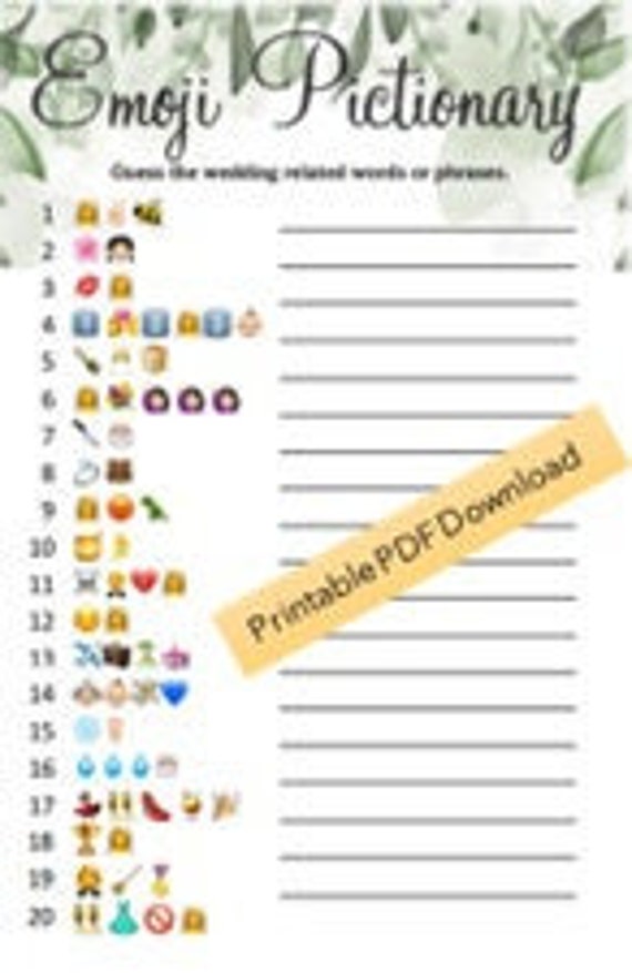 Emoji Pictionary Greenery - Etsy